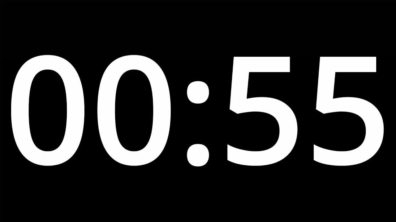 55 SECOND TIMER with alarm - COUNTDOWN Clock Alarm - YouTube