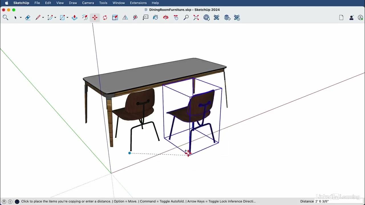 228 Creating copies and arrays with SketchUp - YouTube