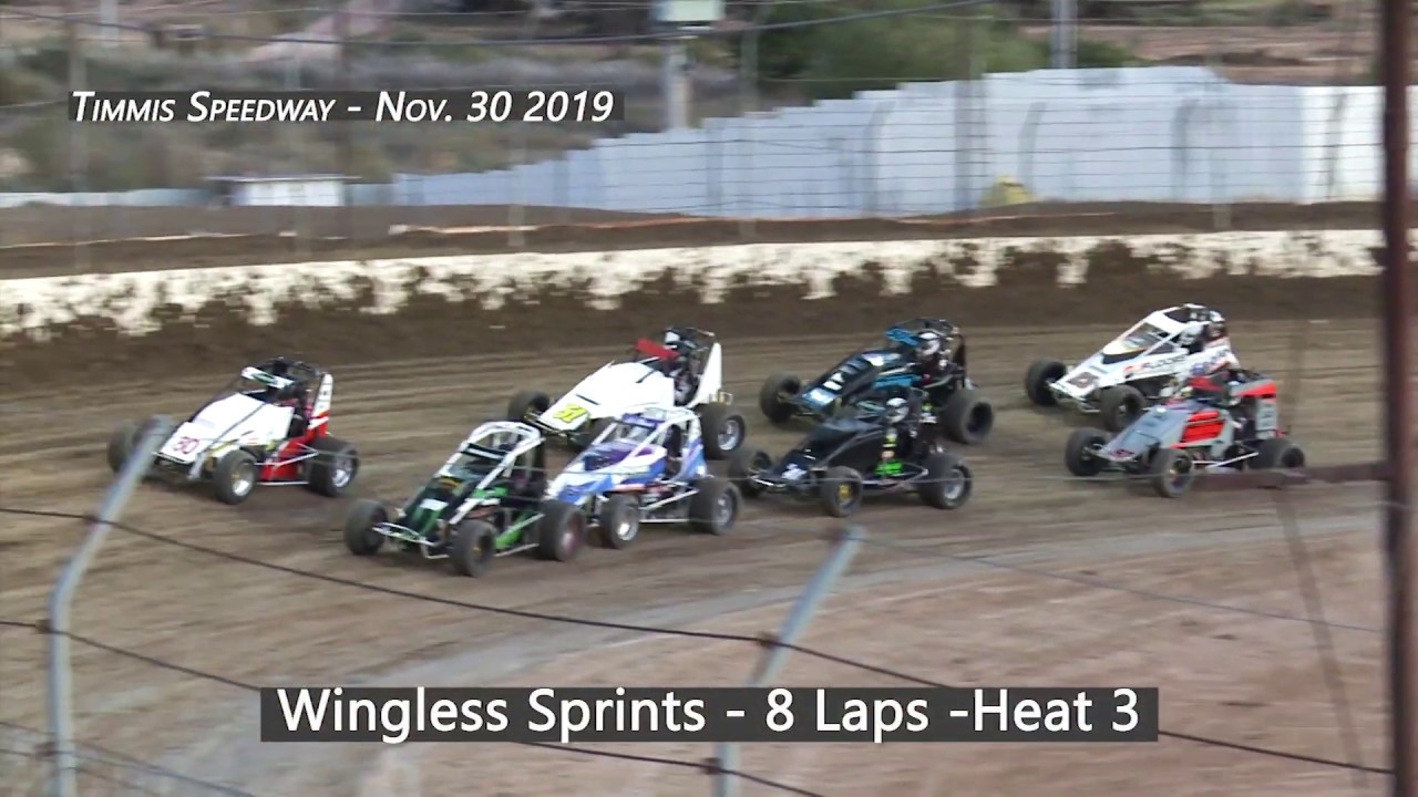 Timmis Speedway Mildura Nov 2019 17 Wingless Sprints Heat 3 - YouTube