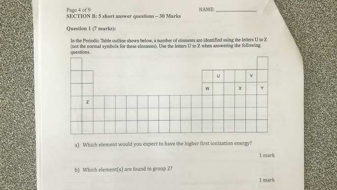 Periodic Table Multiple Choice Test Questions | Cabinets Matttroy
