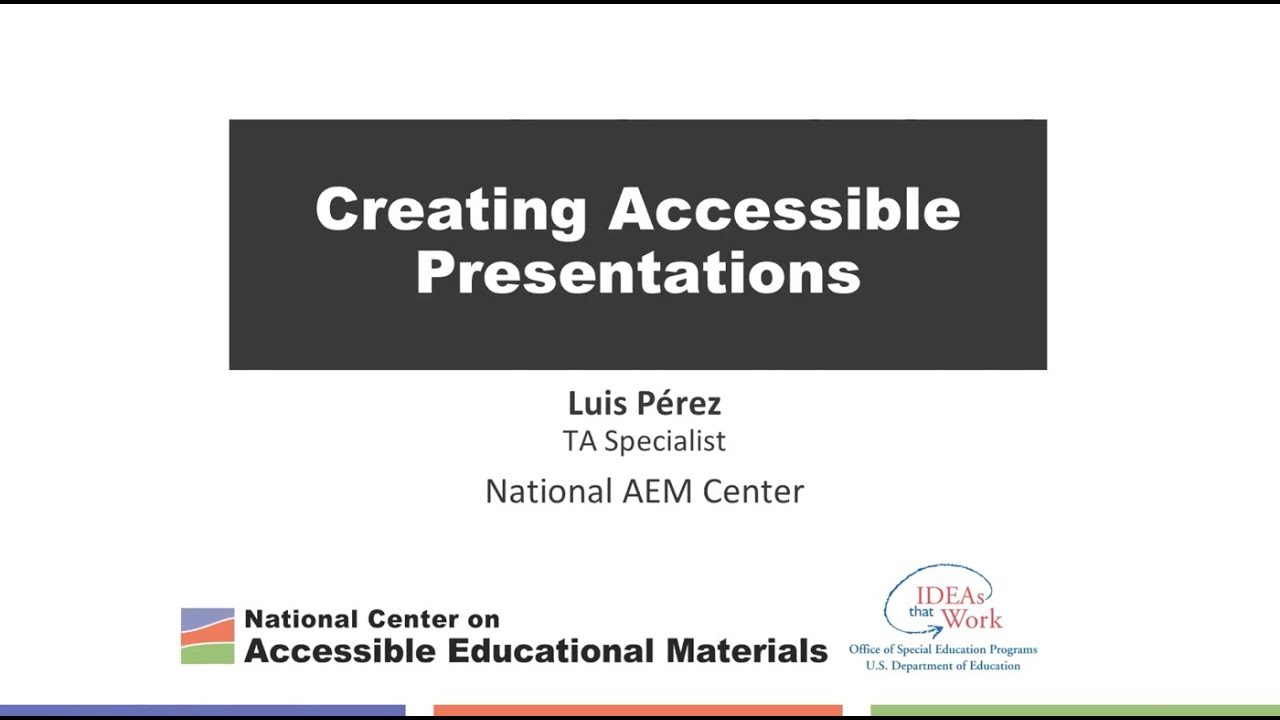 Accessible Presentations: How to Design and Deliver Content for Diverse ...