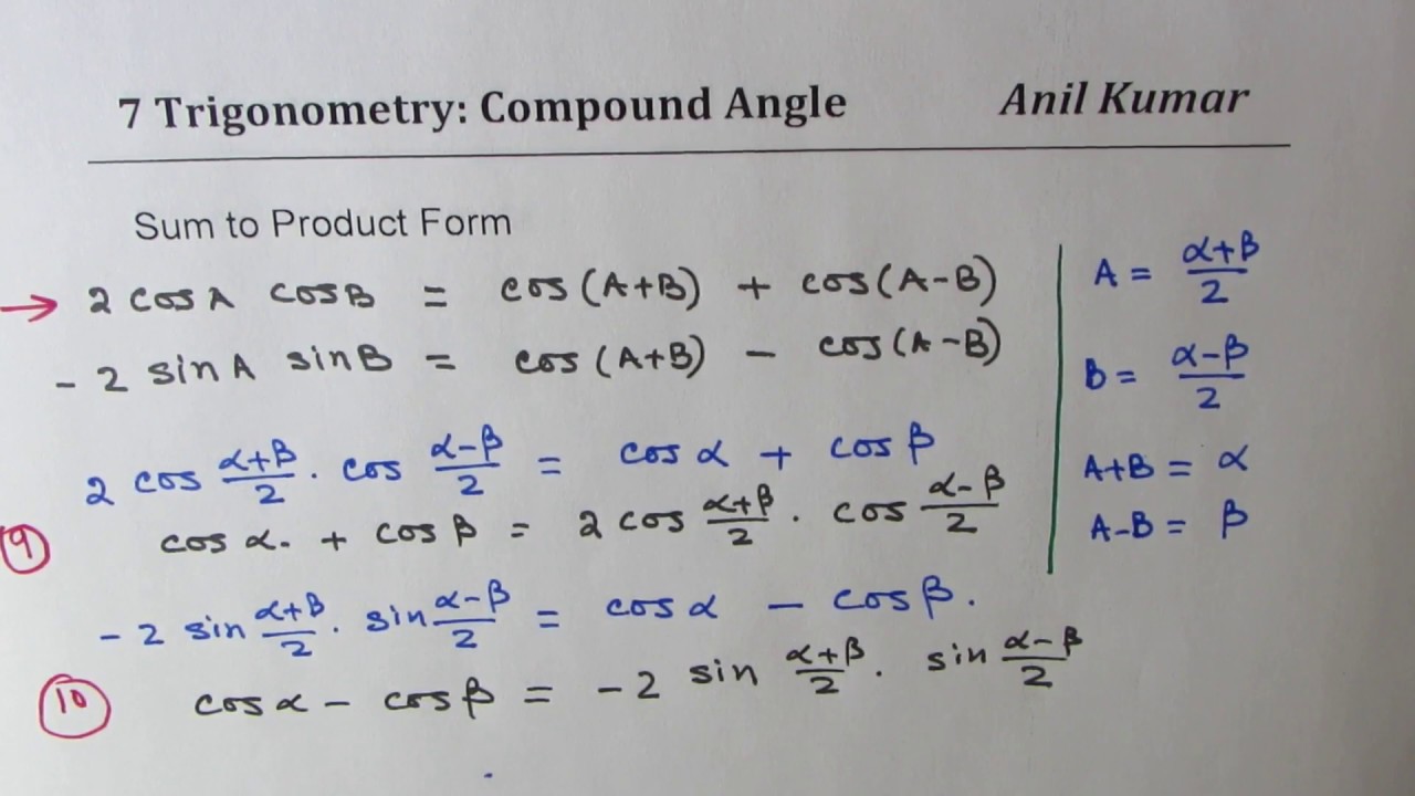 Trigonometry Compound Angle Formula And Derivations YouTube