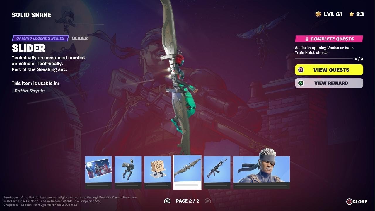 Fortnite Solid Snake glider glitch - YouTube