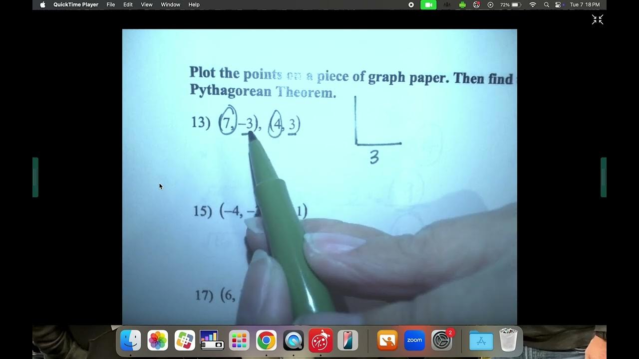 Lesson 6.3 (part 2) PLP-Pythagorean Theorem on Coordinate graphs & from two points - YouTube