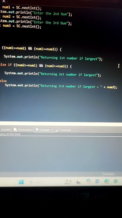 Find Largest Number among Three Numbers in Java | Largest number in java | #java #coding #shorts ...