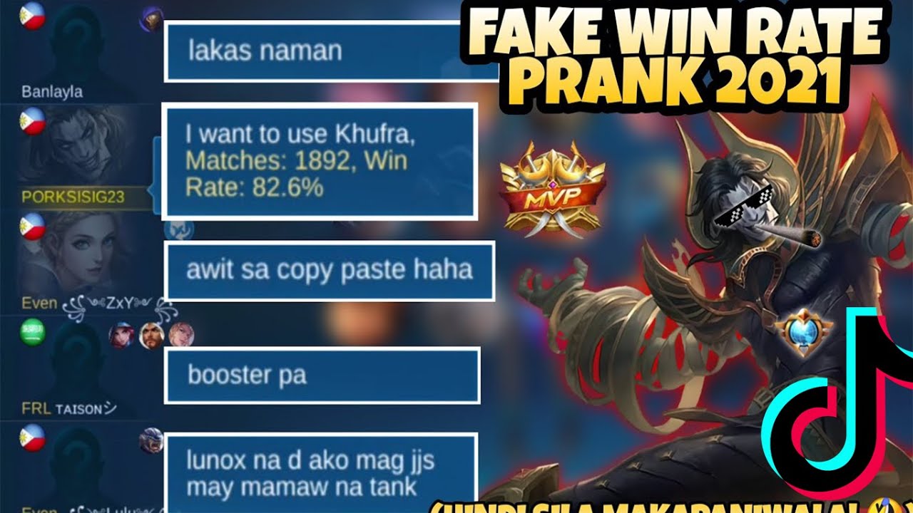 FAKE WINRATE PRANK ML TIKTOK | ML PARSHA TIKTOK - YouTube