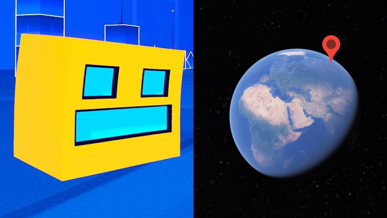 Geometry Dash on Google Earth - YouTube