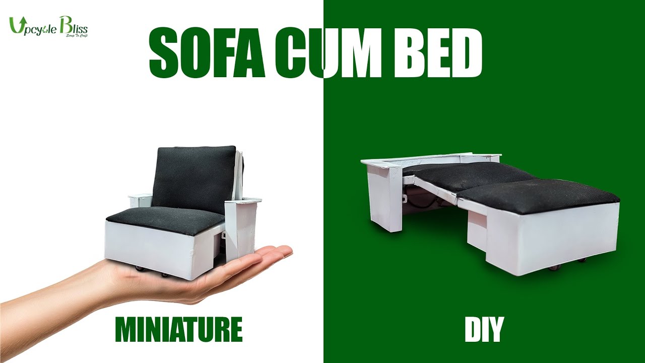 DIY Convertible Sofa Cum Bed Miniature | Creative Upcycling Project ...