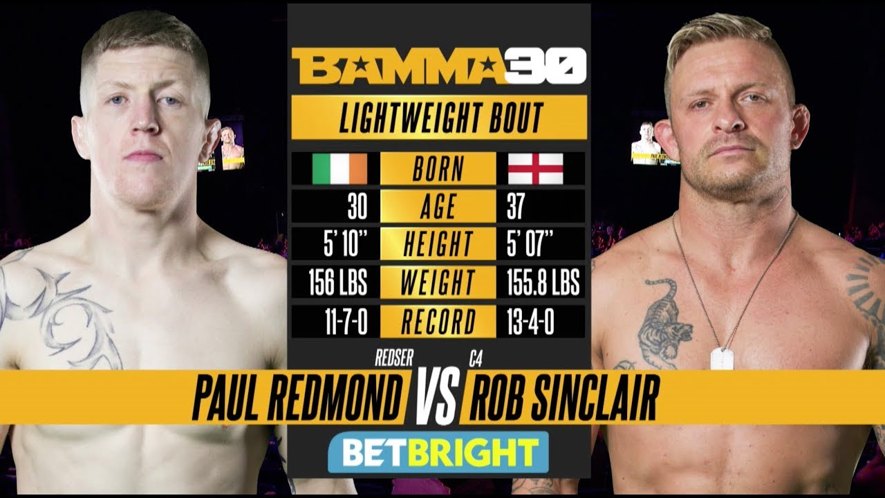 BAMMA 30: Paul Redmond vs Rob Sinclair - YouTube
