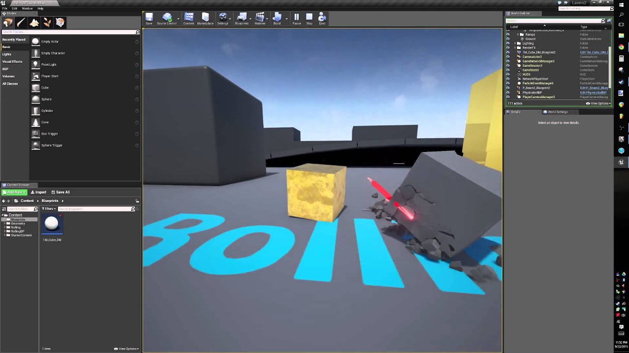 Beam emitter applying damage to a destructible mesh in ue4 using a ray ...