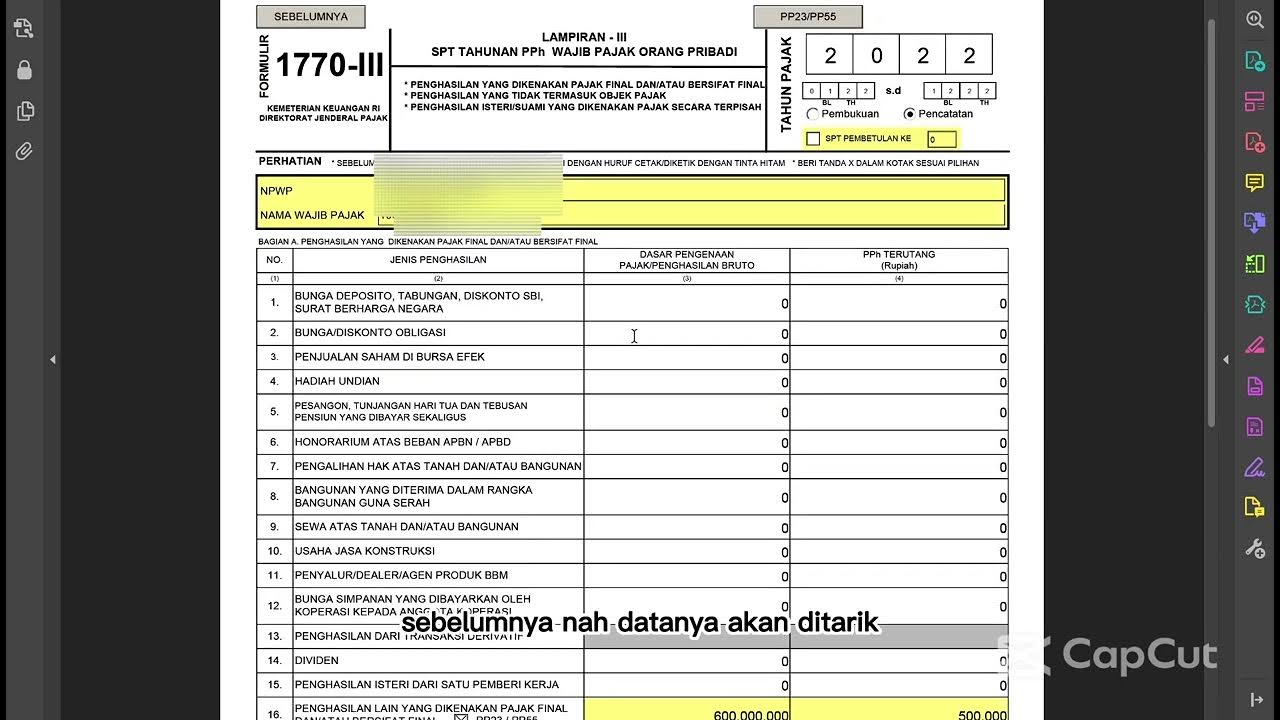 [SPT EFORM 1770] Tutorial step by step cara pelaporan spt pribadi UMKM ...