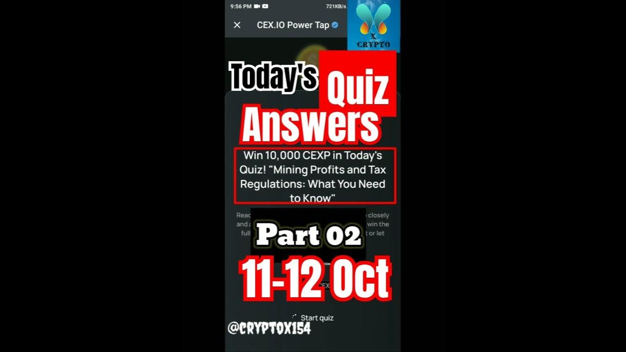 Today's cex.io Quiz Answers |11-12 October | Part 02 | #quiz #answer - YouTube