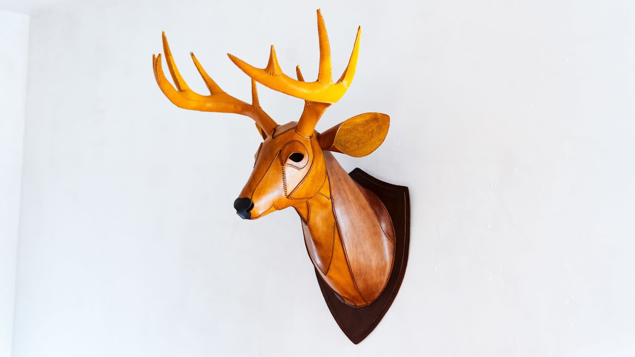 Making a Leather Deer Head Wall Mount PDF Pattern - YouTube