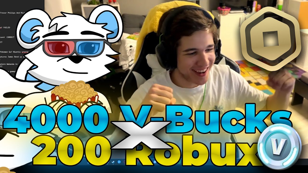 GAME SHOW 4000 V-Bucks X 200 Robux (part1?) - YouTube