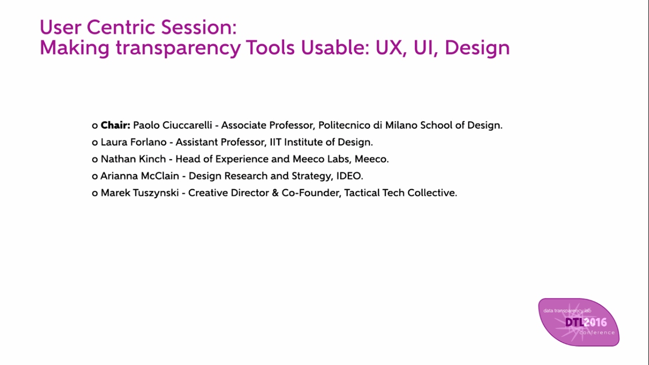 User Centric Session: Making transparency Tools Usable: UX, UI, Design ...