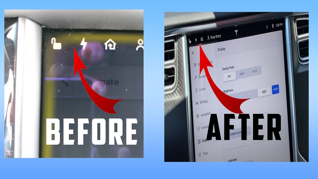 How Tesla Fix the UV Yellow Light Screen Border issue - YouTube