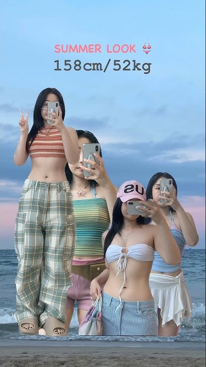 [158cm/52kg] 하비 키작녀 바캉스룩 🏖️🩴 - YouTube