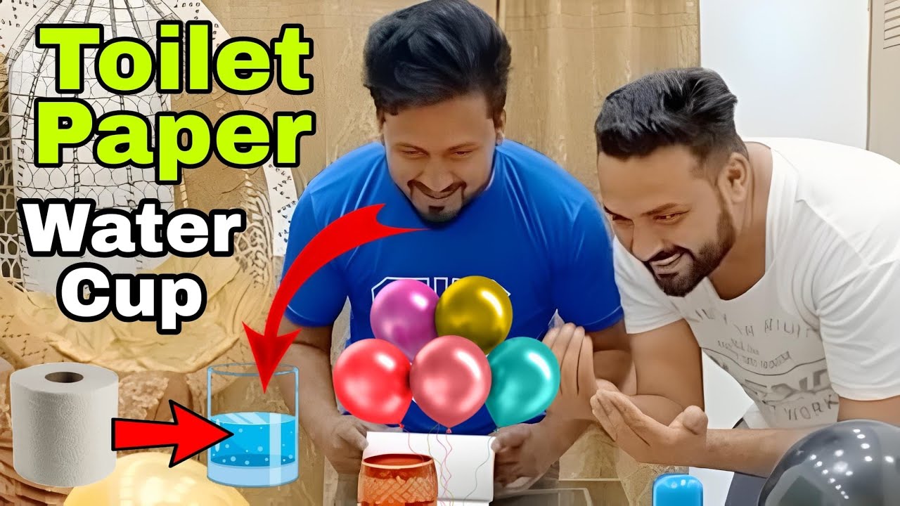 Toilet paper vs Water Cup Funny challenge game | Challenge Video#team ...