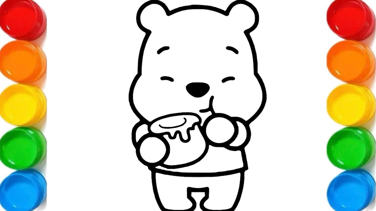 Drawing,Colouring and Painting Pooh Bear|Easy Step By Step Winnie The ...