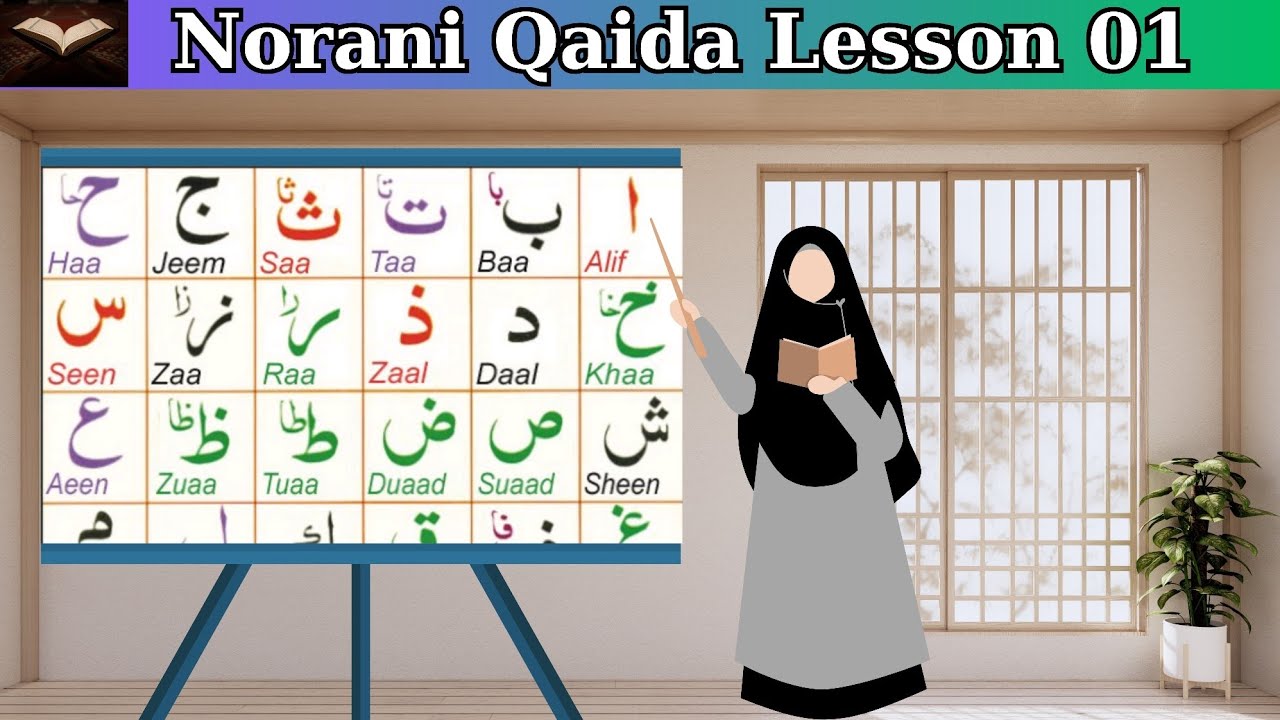 Norani qaida lesson 01 | Arabic alphabet | Alif baa taa | Learn arabic ...