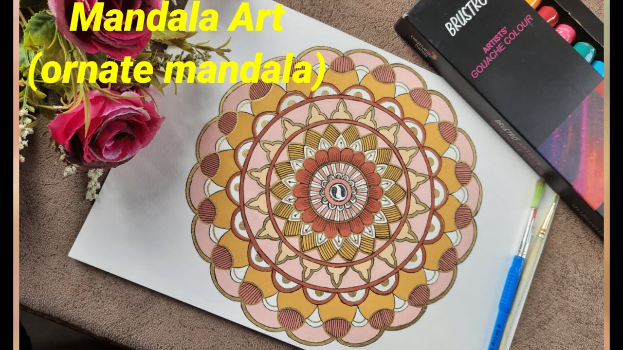 How to draw MANDALA ART for beginners ||Ornate Mandala ||step by step ...