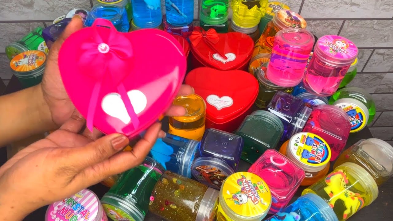 Full Of Heart SLIME ! Beautiful Heart Shape SLIME Video || Lots Of ...