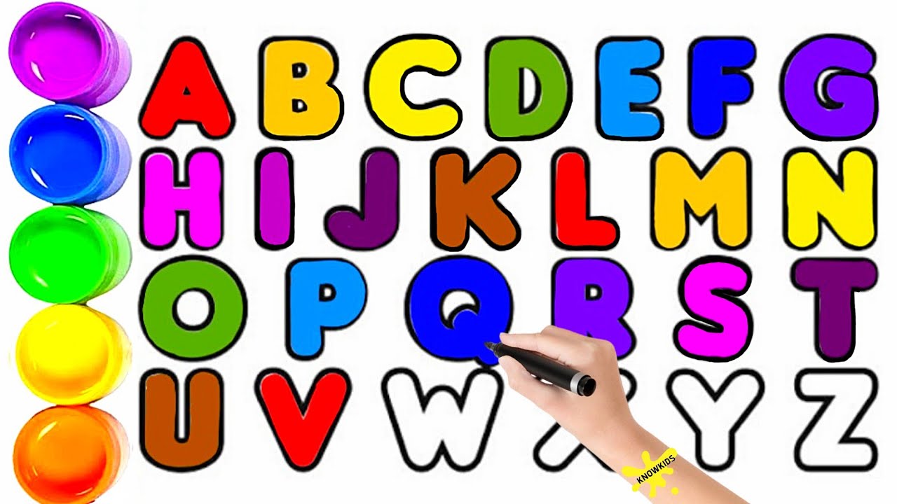 Learn to write & colour english alphabet for kids&Toddlers|abcd song ...