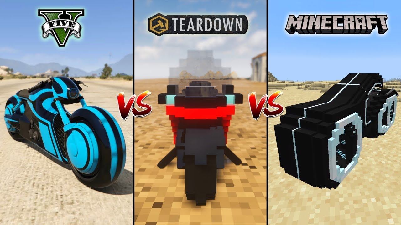 MINECRAFT TRON BIKE VS GTA 5 TRON BIKE VS TEARDOWN TRON BIKE - WHICH IS ...