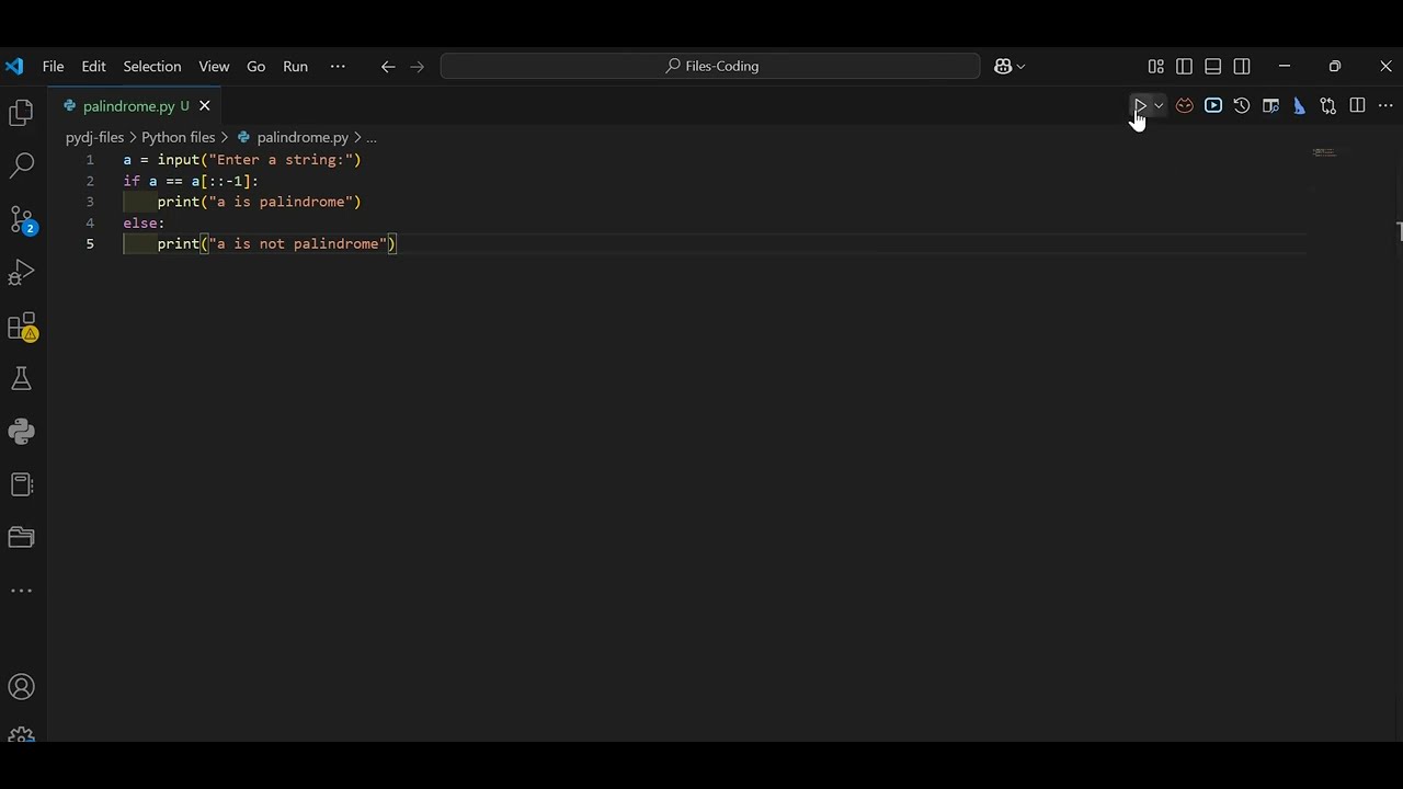 Find The Palindrome Of A String Using Python Youtube 3709