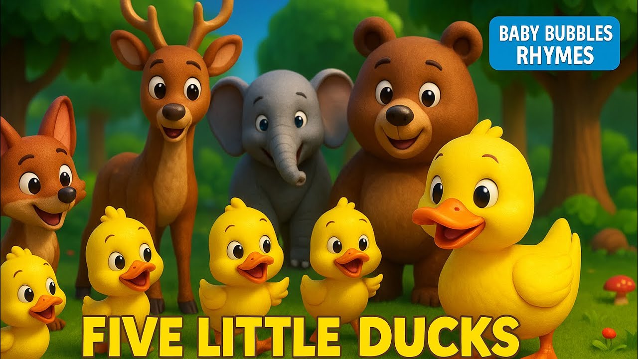🎶 Five Little Ducks Went Out One Day | Cute 3D Animation by Baby Rhymes ...