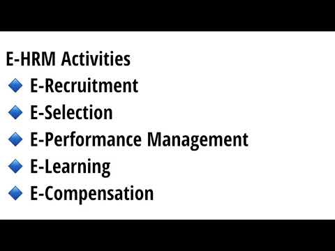 Types of E-HRM | E-HRM Activities | Advantages & Disadvantages of E-HRM ...
