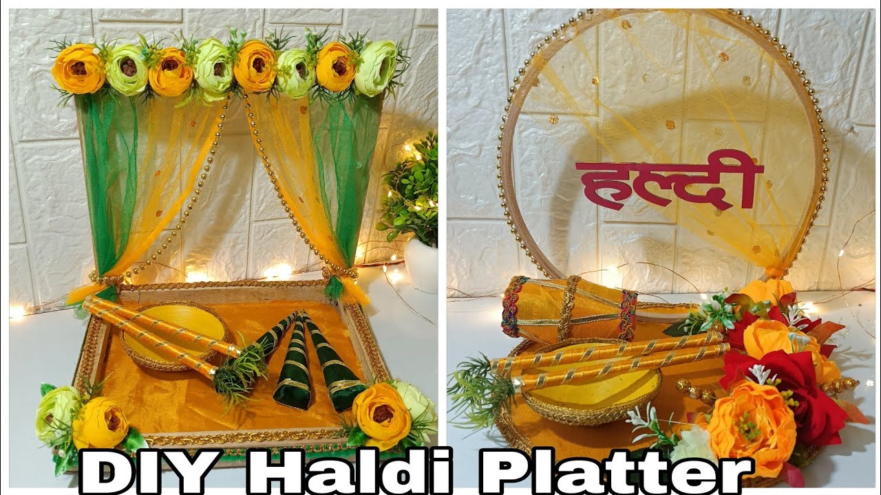 DIY Haldi/mehendi mix platter/Haldi thali decoration ideas/Haldi ...
