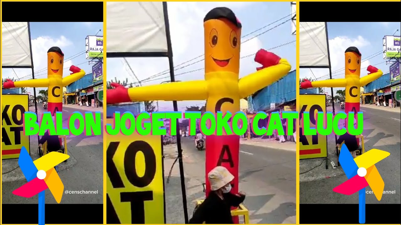 Balon Joget / Badut Angin / SkyDancer Toko Cat WA WA WA Lucu - YouTube