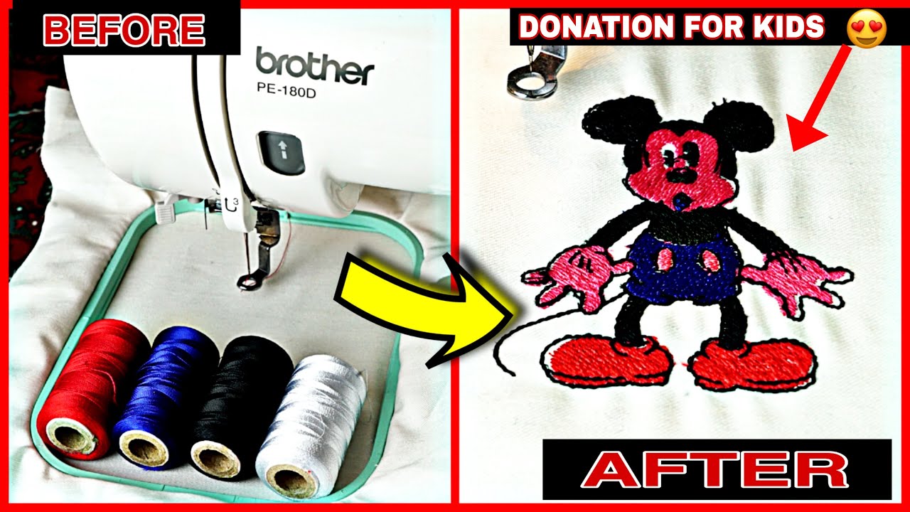 HOW TO: Machine Embroider a Mickey Mouse. Pure video. - YouTube