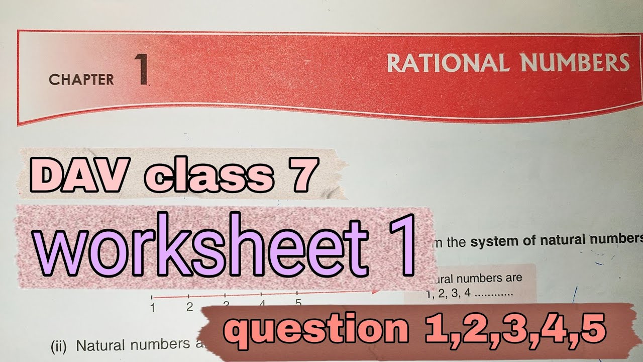 DAV class 7 math chapter 1 worksheet 1 all question solution ...