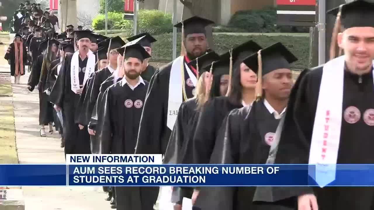 AUM sees record breaking number of students at graduation - YouTube