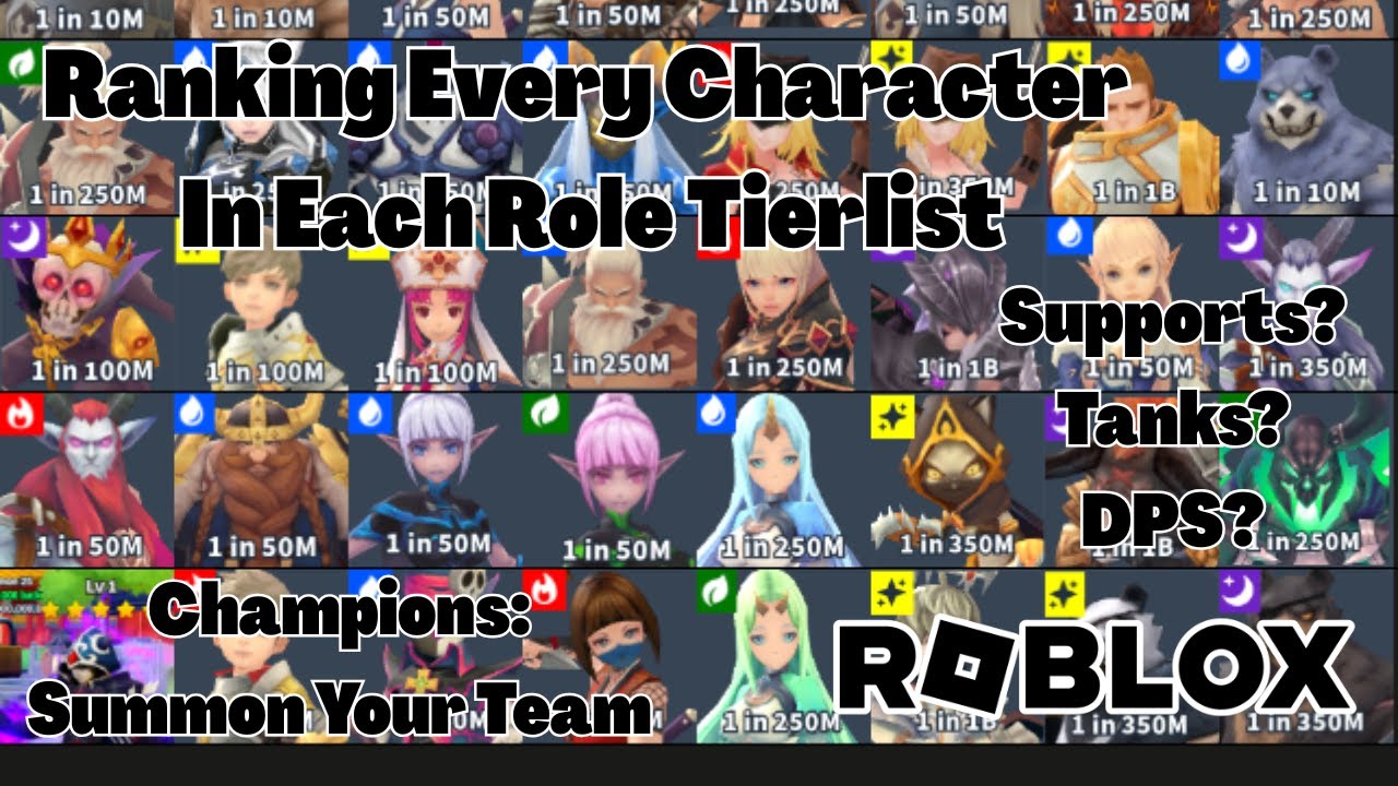 Ranking Every Character In Each Role Tierlist In Champions: Summon Your ...