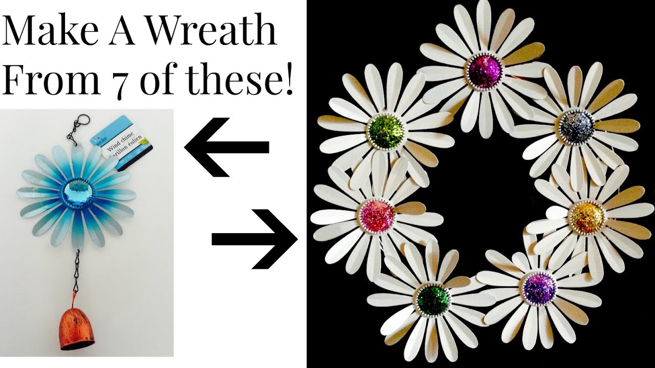 DOLLAR TREE Metal Daisy Wreath DIY - YouTube