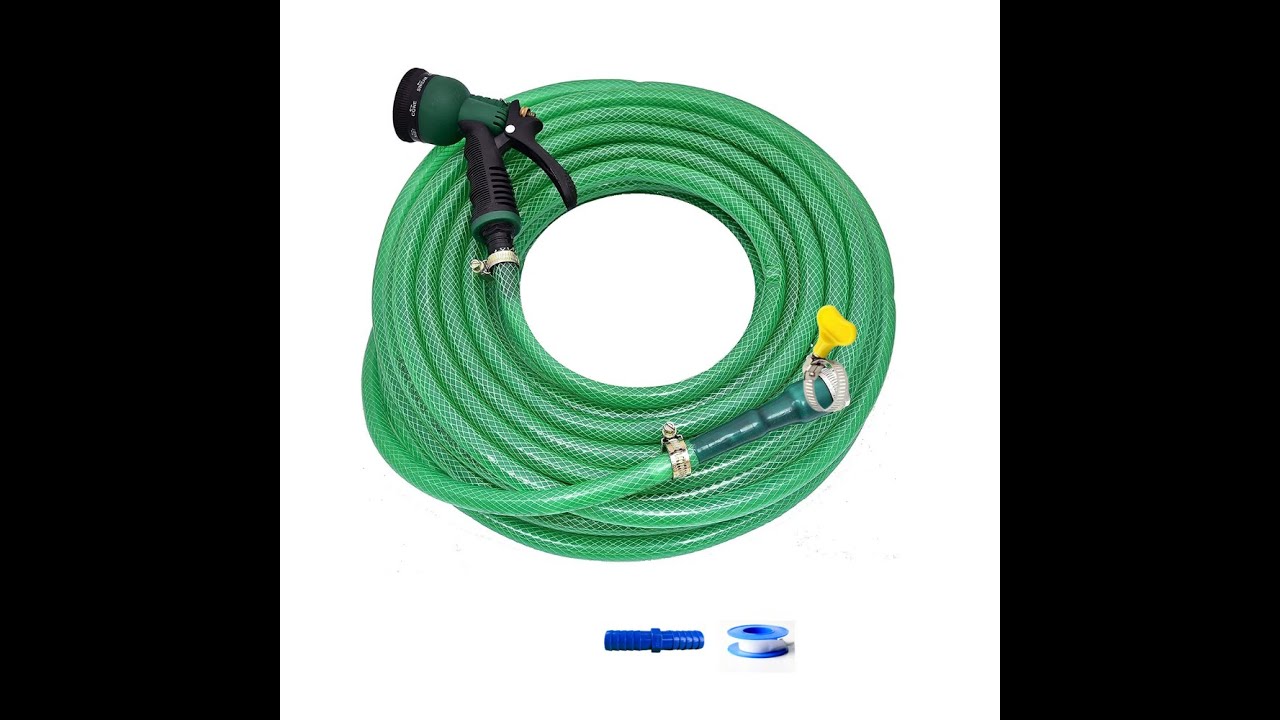 32 Feet (10 Meter) Premium Braided Hose Pipe with 8 Flow Water Spray ...