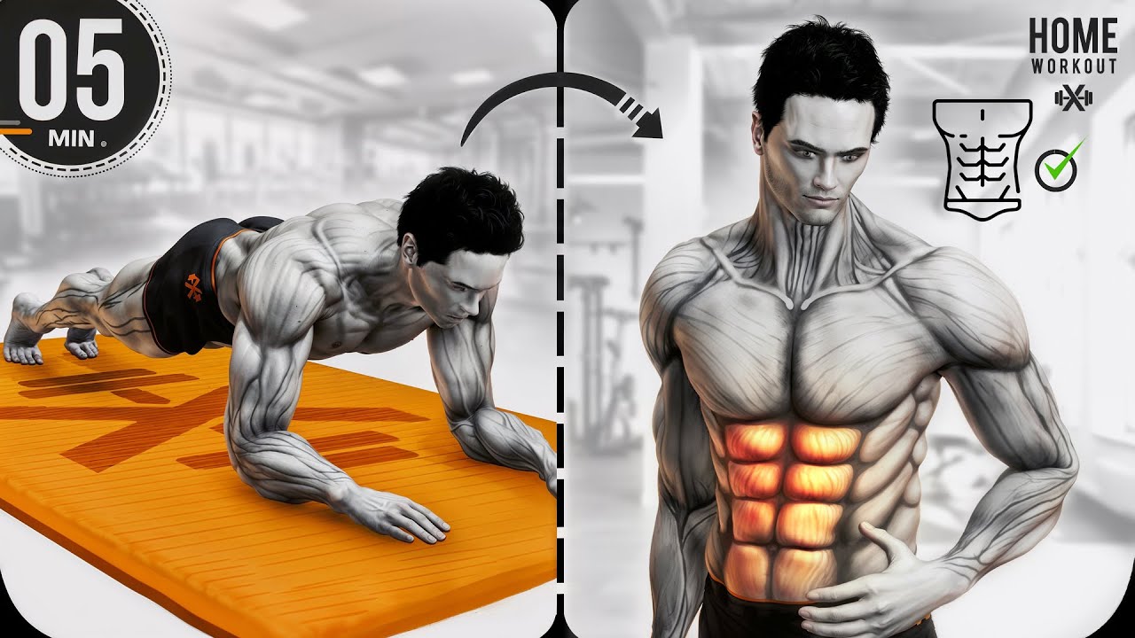 5 Min Plank to Get 6 Pack Abs - YouTube