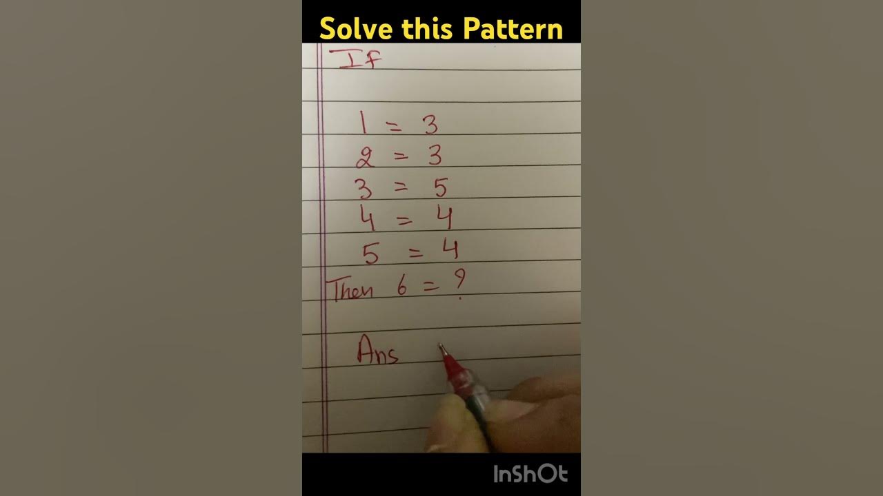 Solving patterns - YouTube