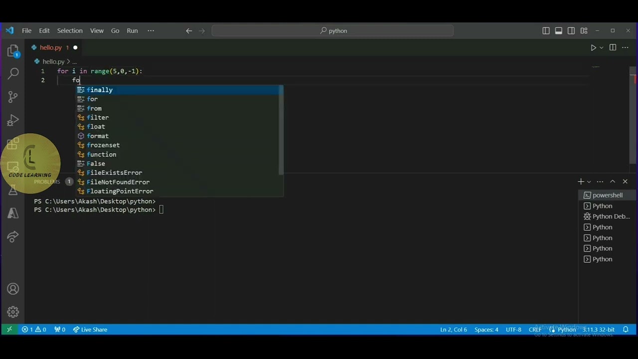 Python Printing Pattern Codelearning Youtube 7114