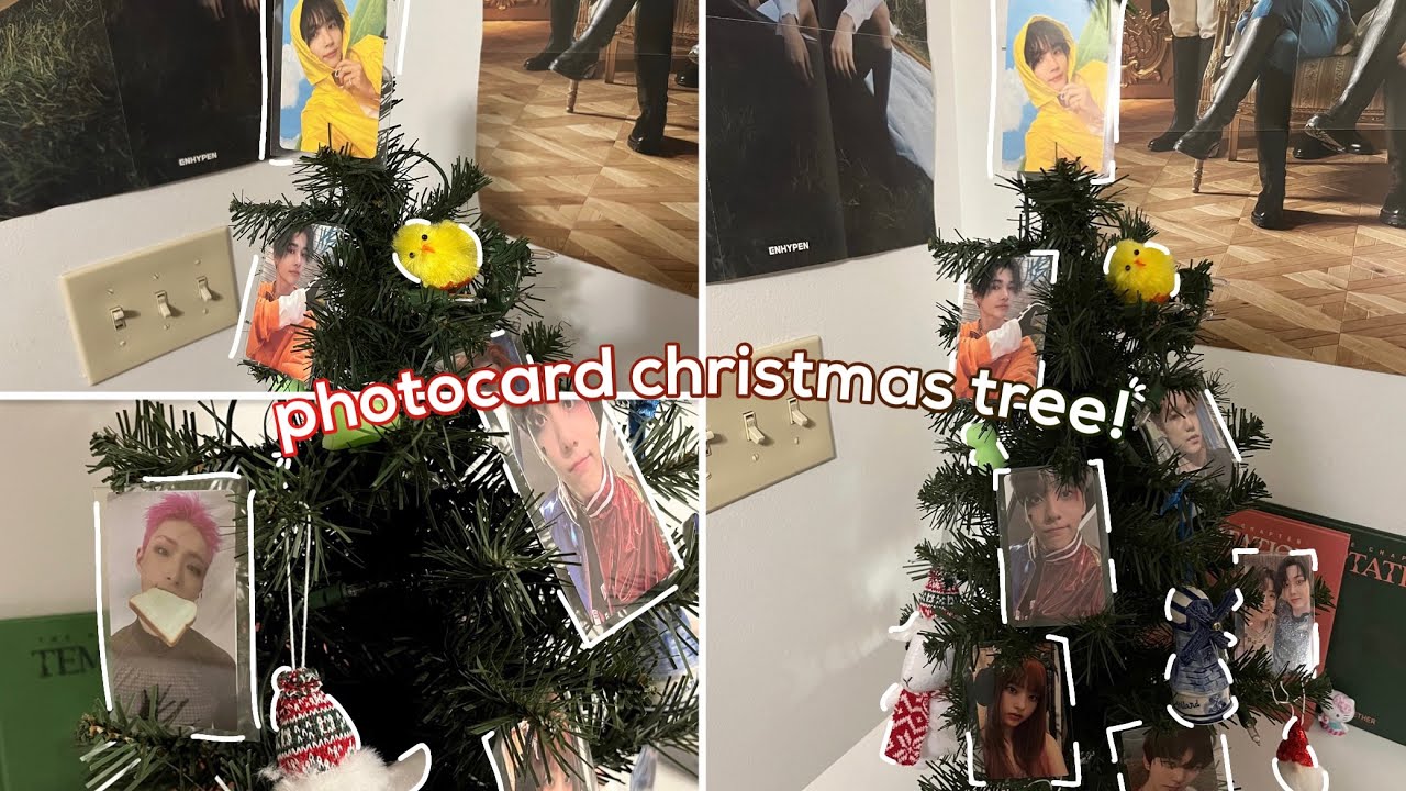 decorating a christmas tree! …with photocards - YouTube