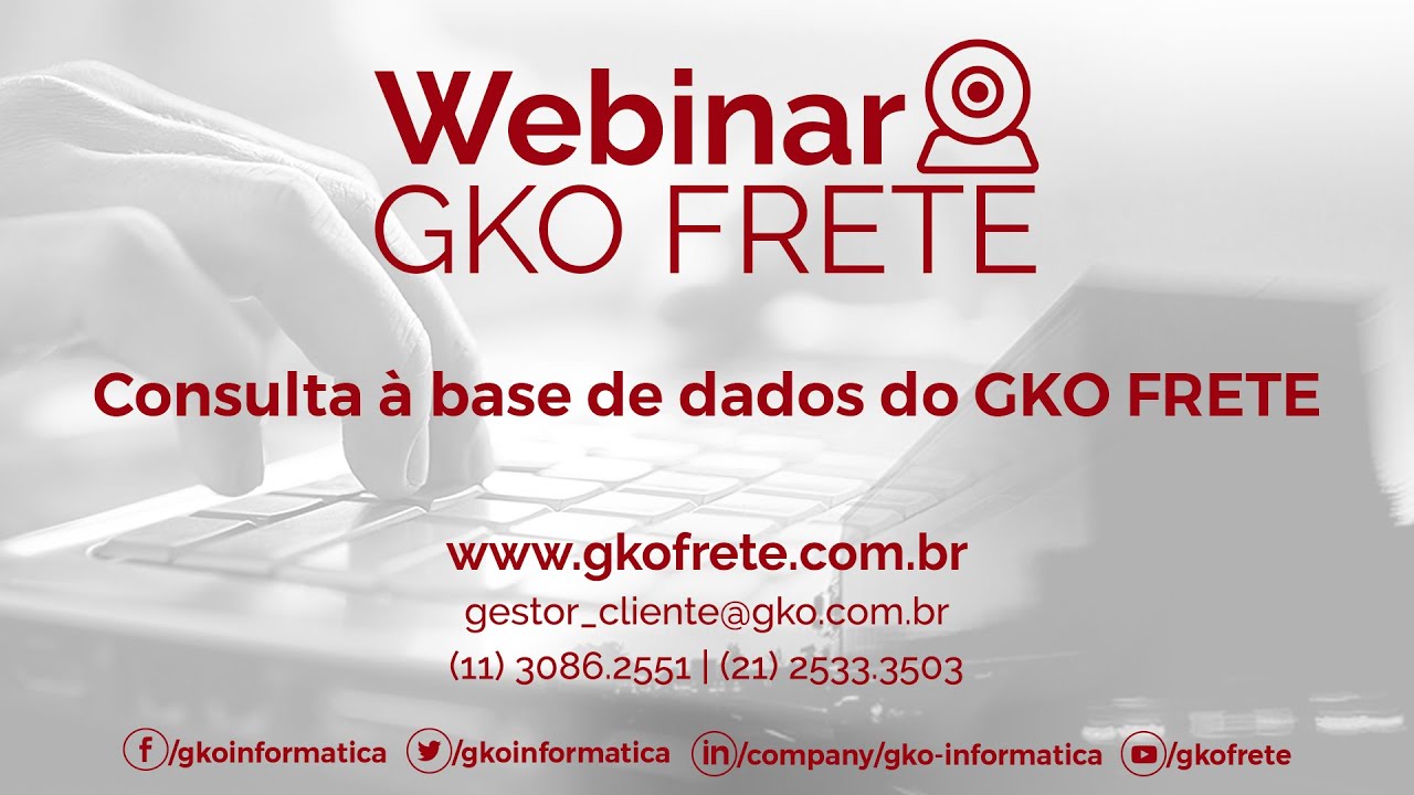 [WEBINAR GKO] Consulta à base de dados do GKO FRETE - YouTube