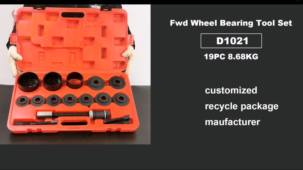 Product presentation: 19pcs FWD Wheel Bearing Tool Kit D1021. - YouTube