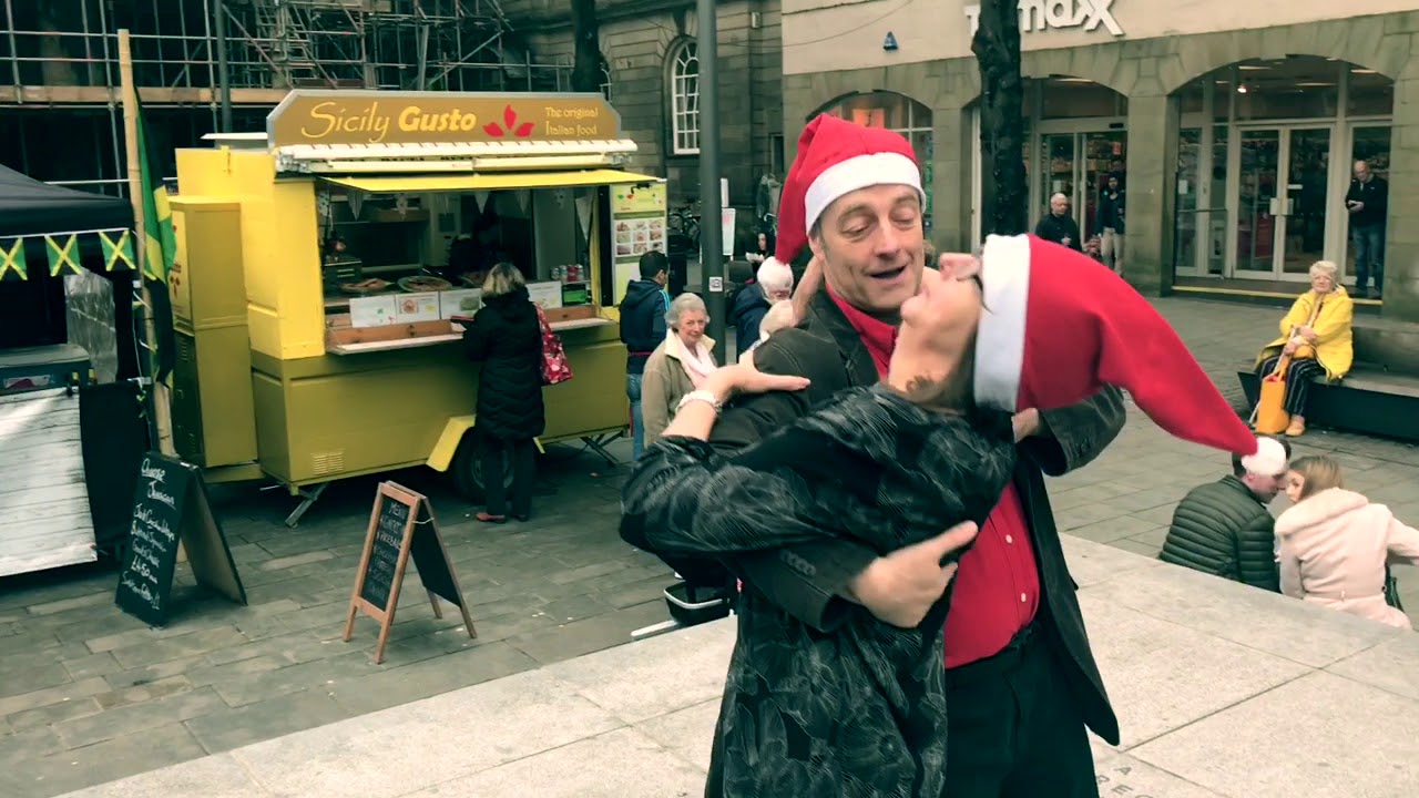 Santa Salsa Flash Mob in Lancaster - YouTube