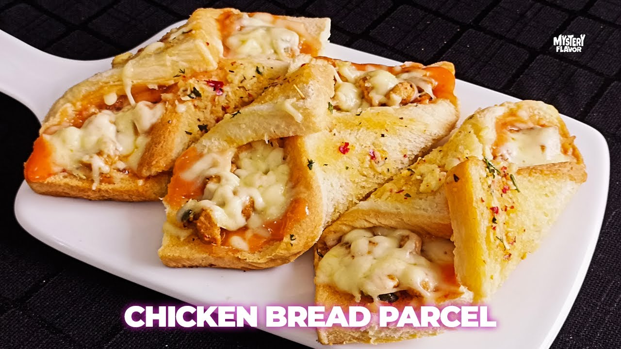 Cheesy Chicken Bread Parcels Recipe | Domino's Style Chicken Bread ...