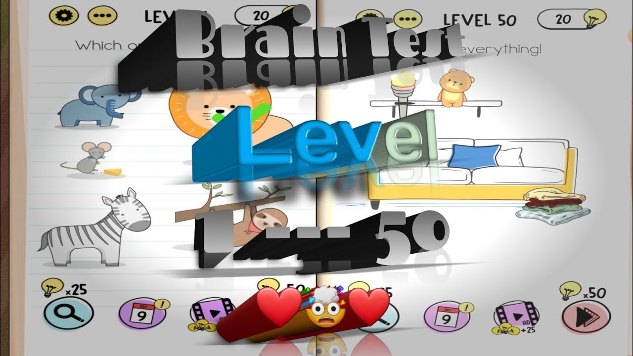 Brain test Level 1--50 [] Plz Subscribe 💙🤯 - YouTube