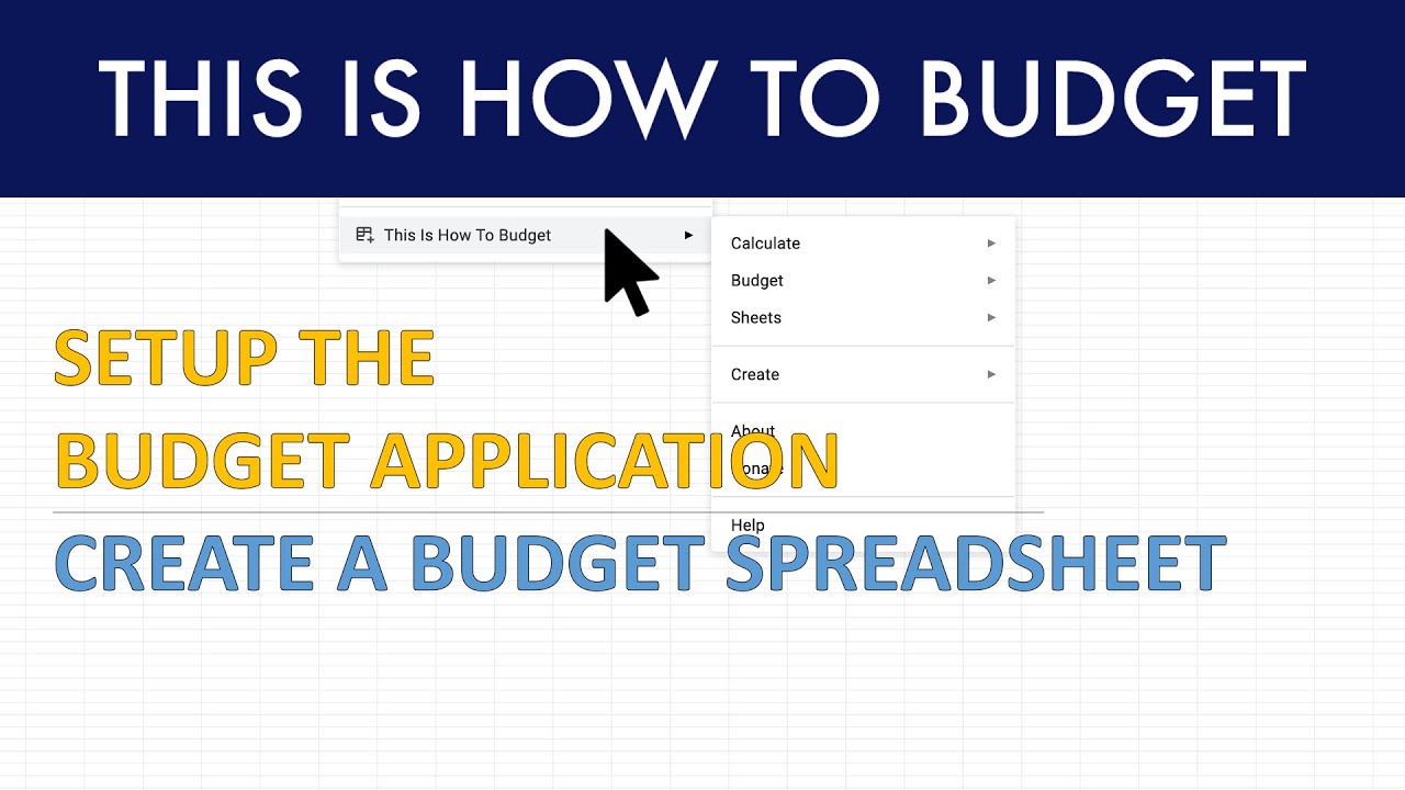 Setup The Budget Application - Create A Budget Spreadsheet - YouTube