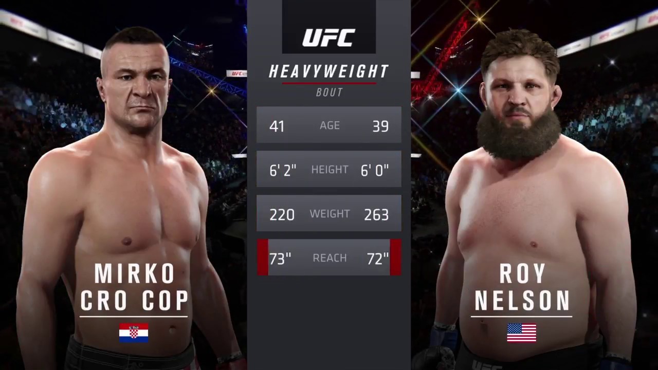 Mirco Cro Cop vs. Roy Nelson (EA Sports UFC 2) - CPU vs. CPU - Crazy ...
